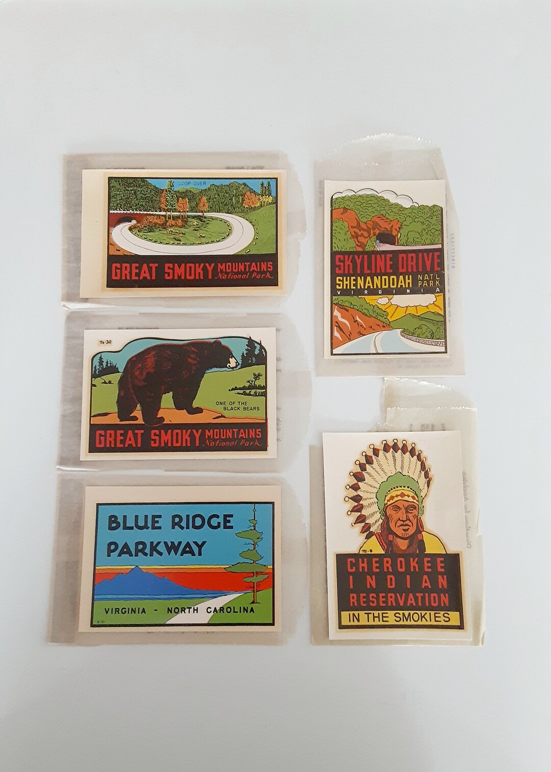 Vintage ORIGINAL 1950's National Park Decals With Original Sleeves ...