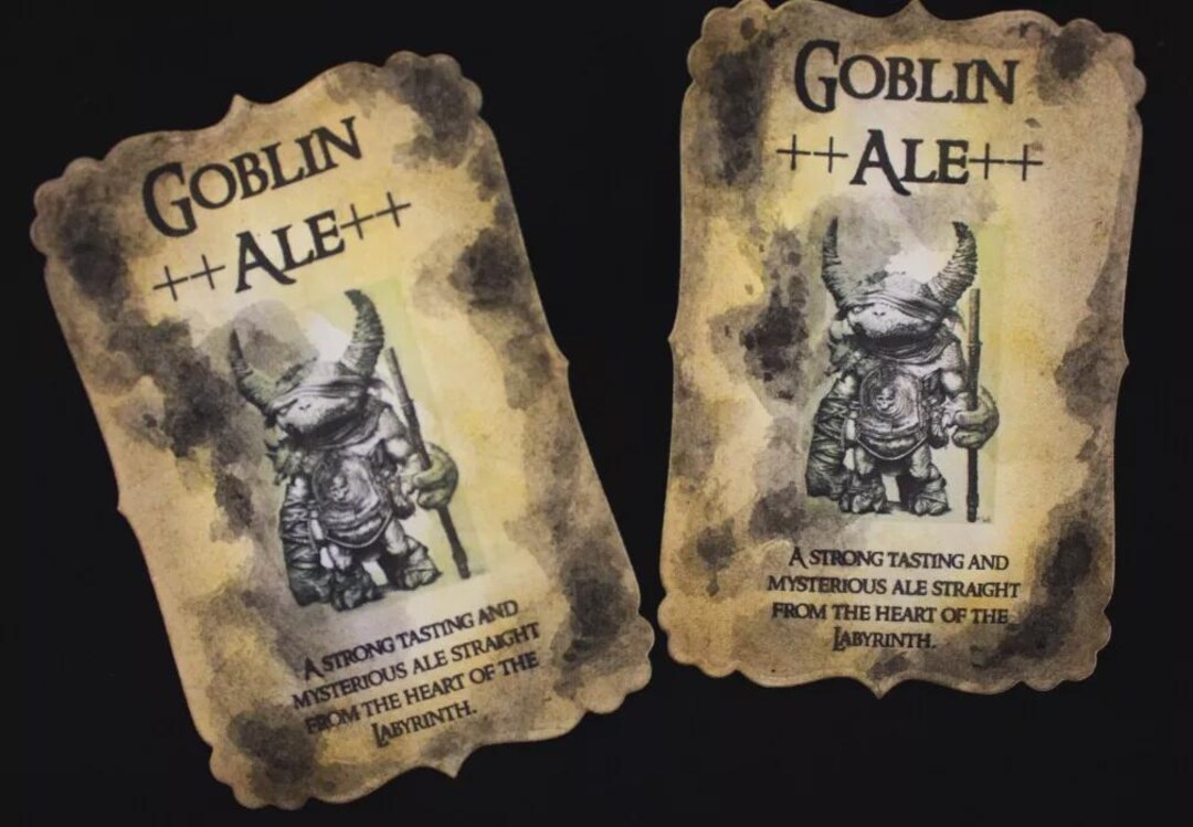 Handmade Goblin Ale Labyrinth Bottle Stickers - Set of 8 - Etsy
