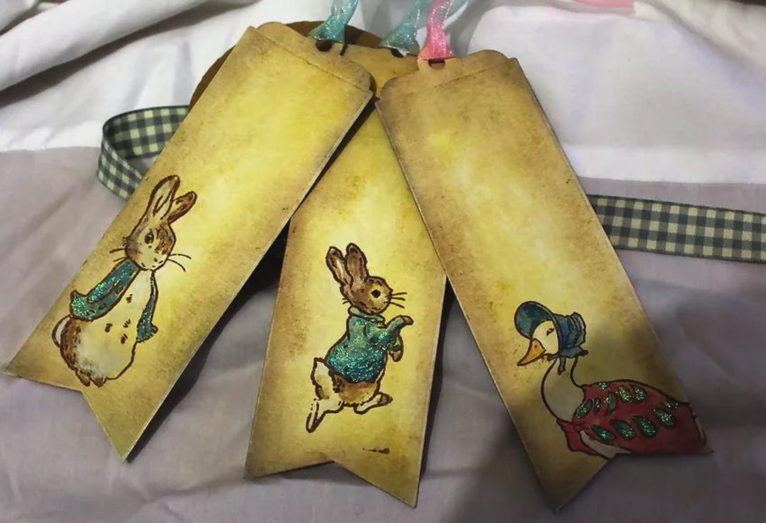 3 Handmade Peter Rabbit Bookmarks - Birthday/baby Shower Favors - Etsy