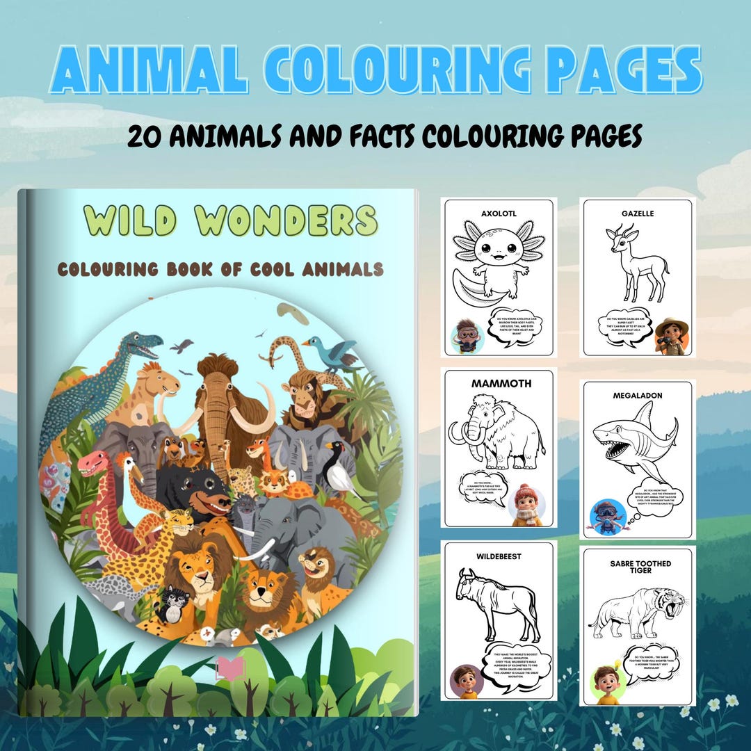 Wild Wonders Animal Colouring Book for Kids | Fun Facts | Educational ...