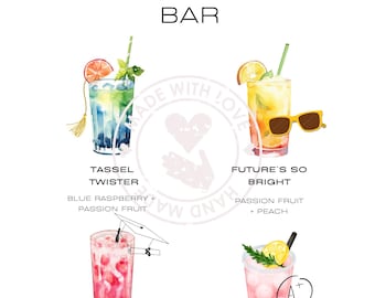 GRADUATION LEMONADE BAR Sign - Drink Station - Bar Menu - Dessert Table ...