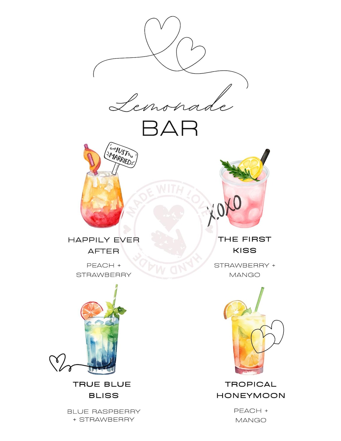 Wedding Bridal Shower Engagement Party Lemonade Bar Sign - Etsy