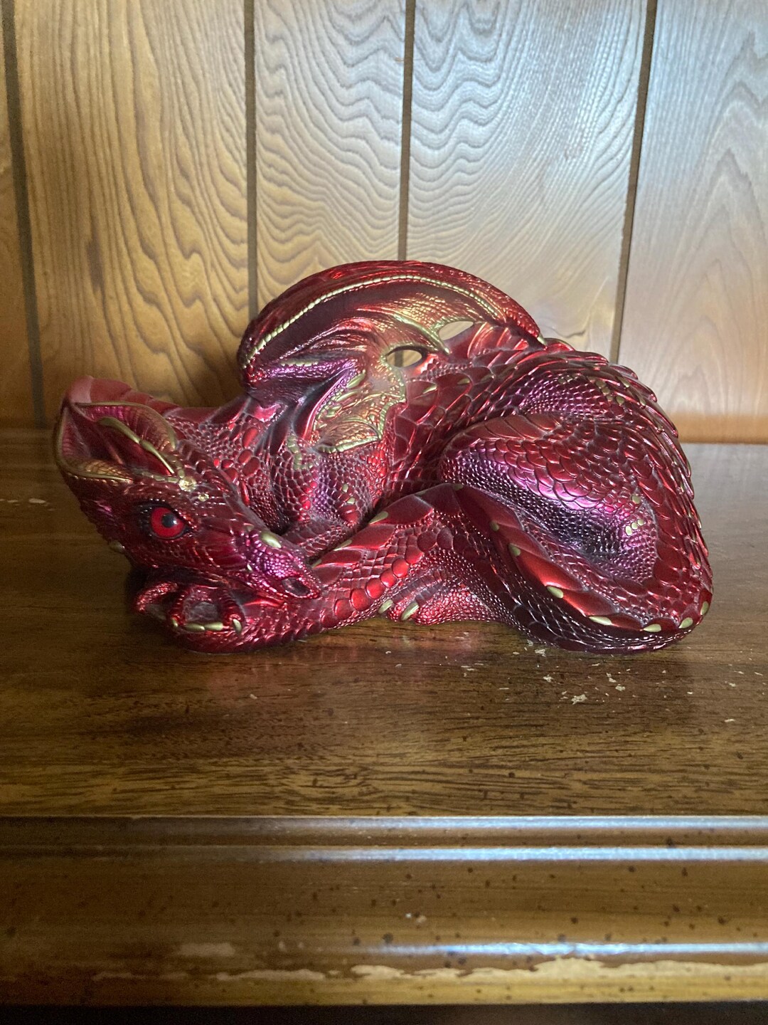 Windstone Editions Retired Ruby Red Mother Dragon M. Peña 1985 - Etsy