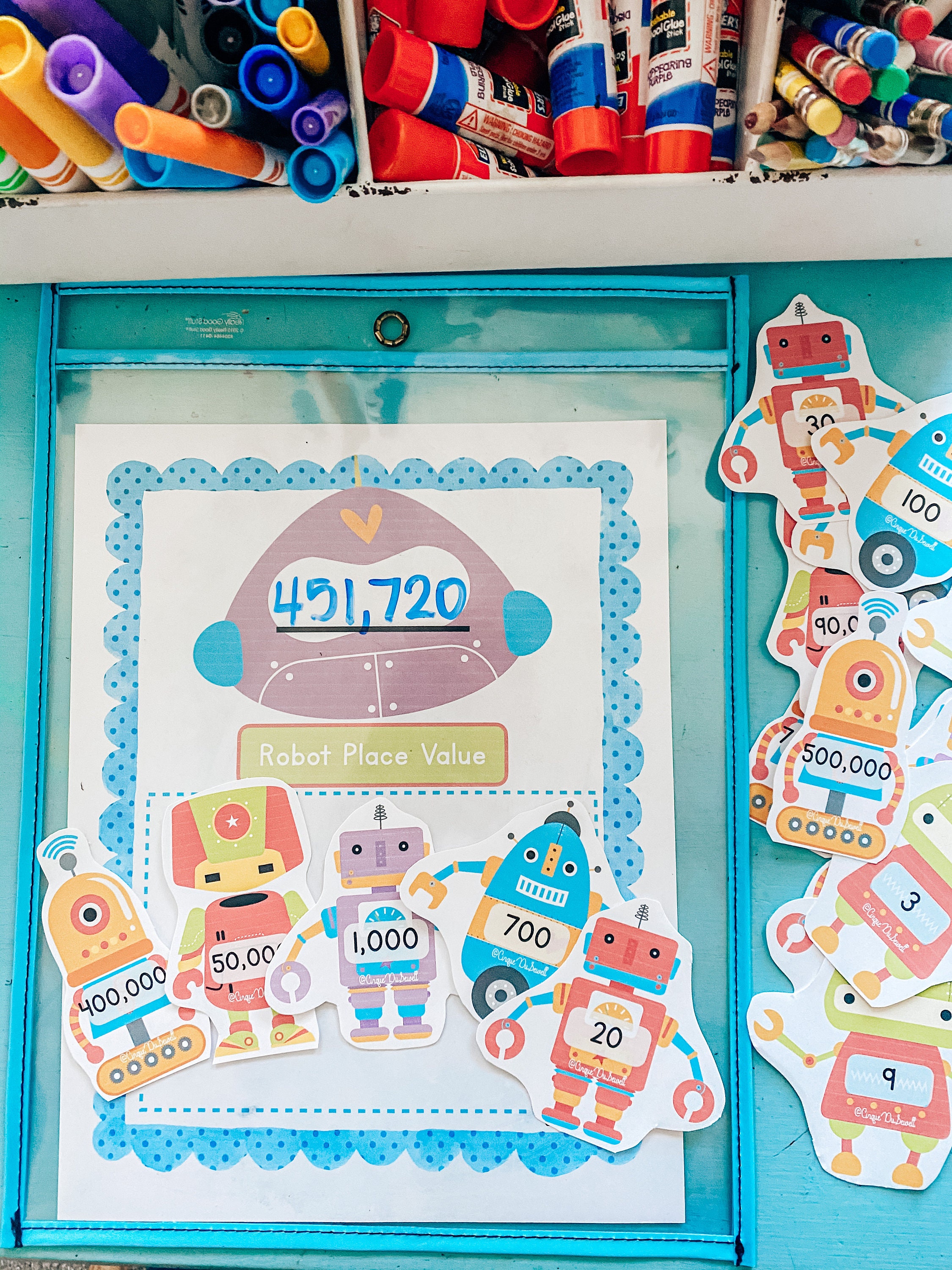 Robot Place Value Math Activity - Etsy