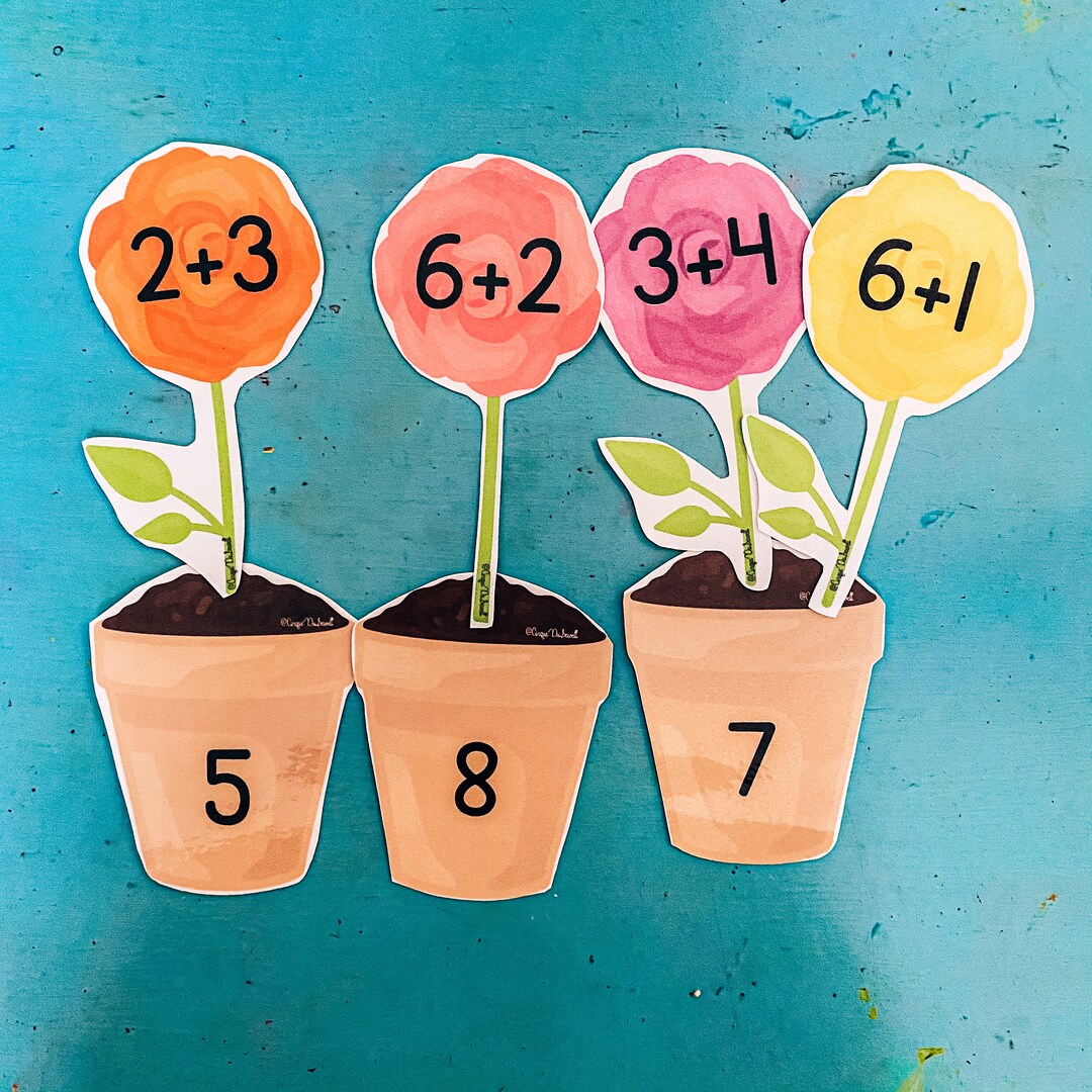 Addition and Subtraction Flower Pots - Etsy