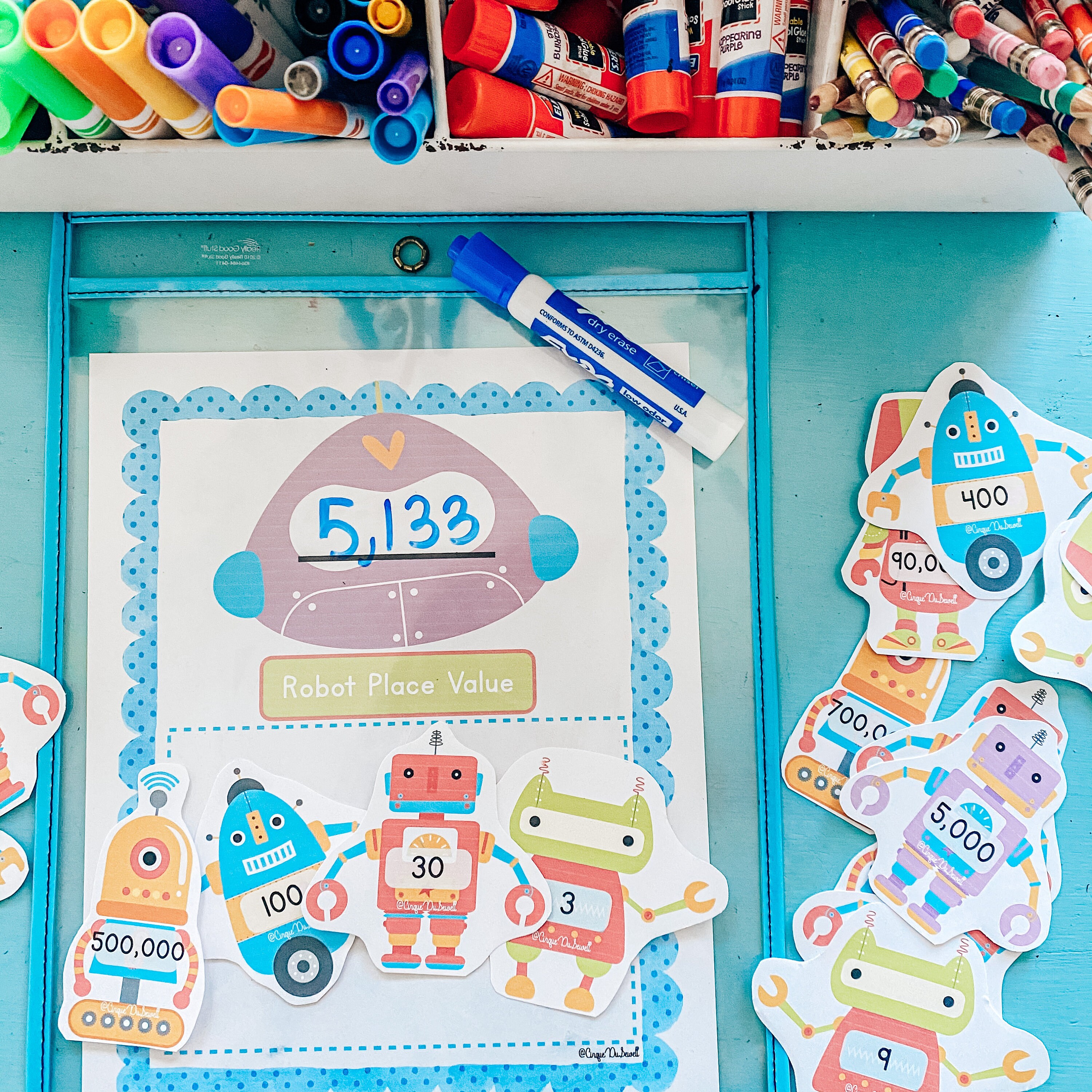 Robot Place Value Math Activity - Etsy