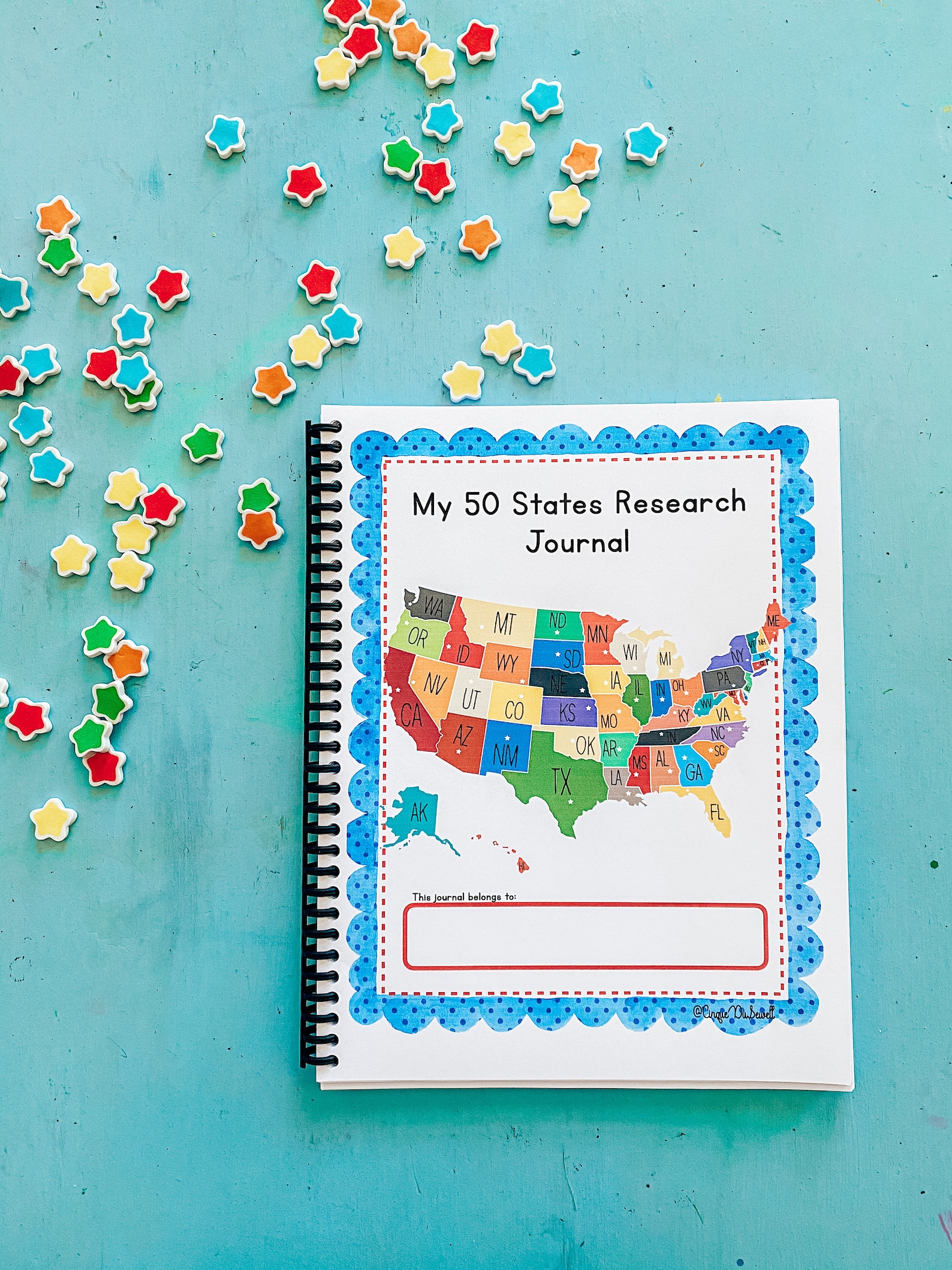 50 States Research Journal - Etsy