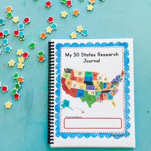 50 States Research Journal - Etsy
