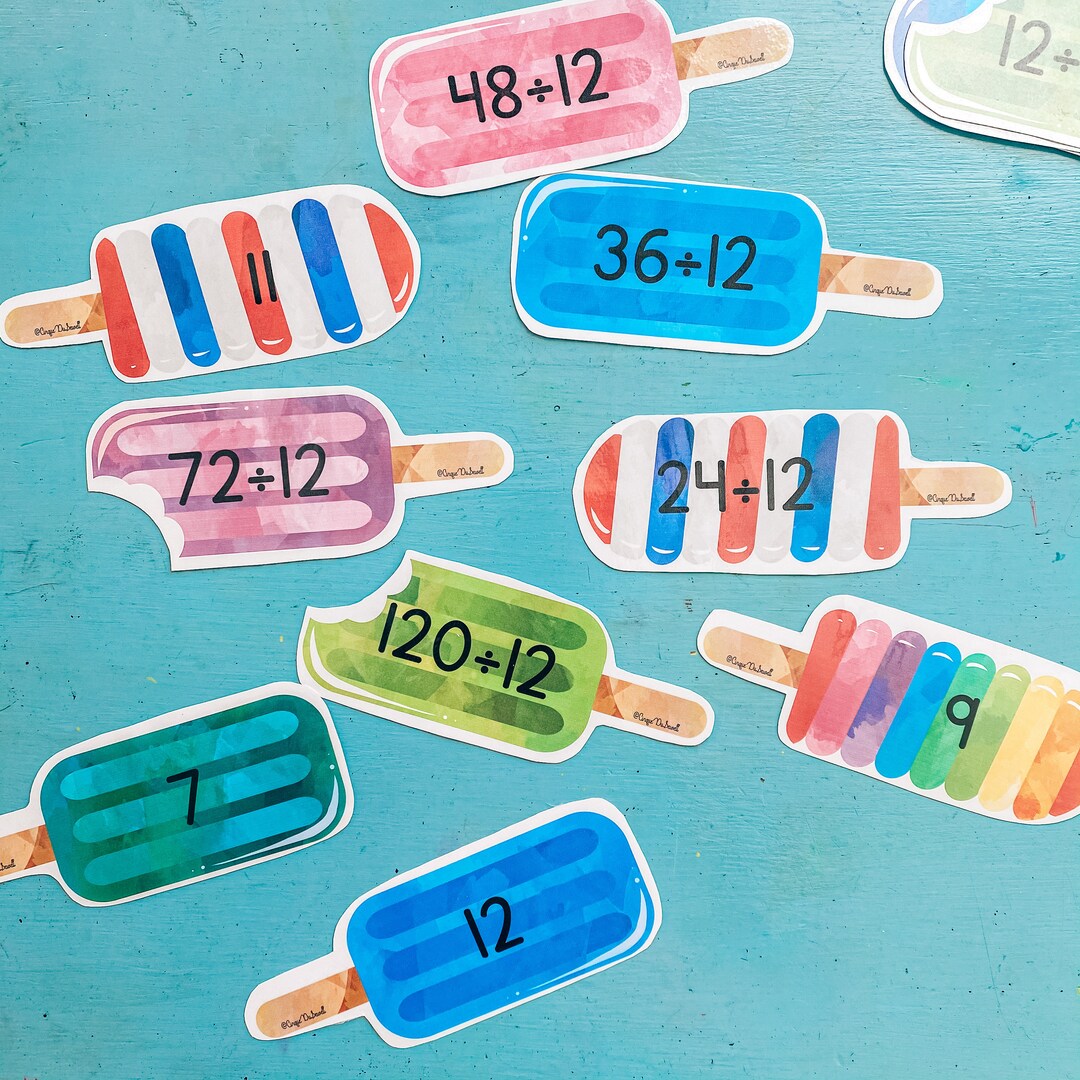 Division Facts Popsicles - Etsy