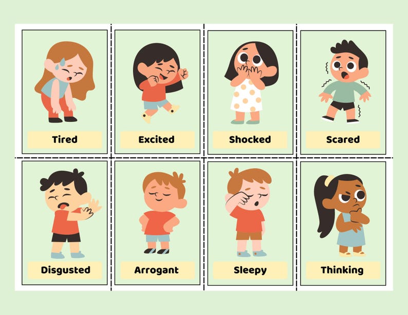 Emotions Flashcards Printable | Visual Schedule for ADHD and Autism ...