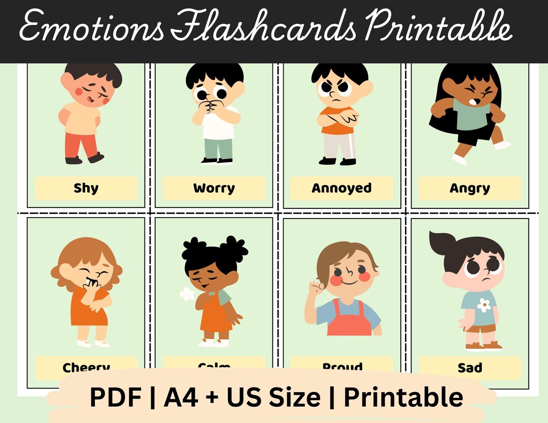Emotions Flashcards Printable | Visual Schedule for ADHD and Autism ...