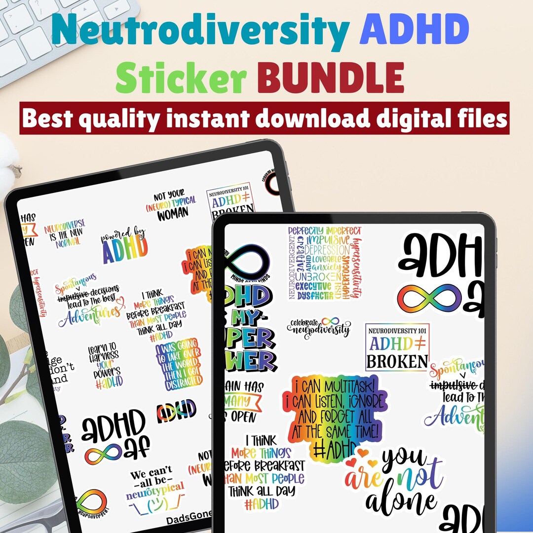 Neurodiversity ADHD Sticker Bundle | Mental Health Stickers | ADHD ...