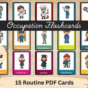 French and English Jobs Flashcards for Kids | Community Helpers ...
