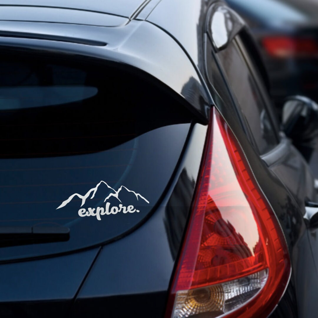 Explore. Mountain Decal - Etsy