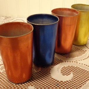 Vintage Aluminum Tumblers by Bascal - Colored Aluminum Cups - 12-512 - Etsy