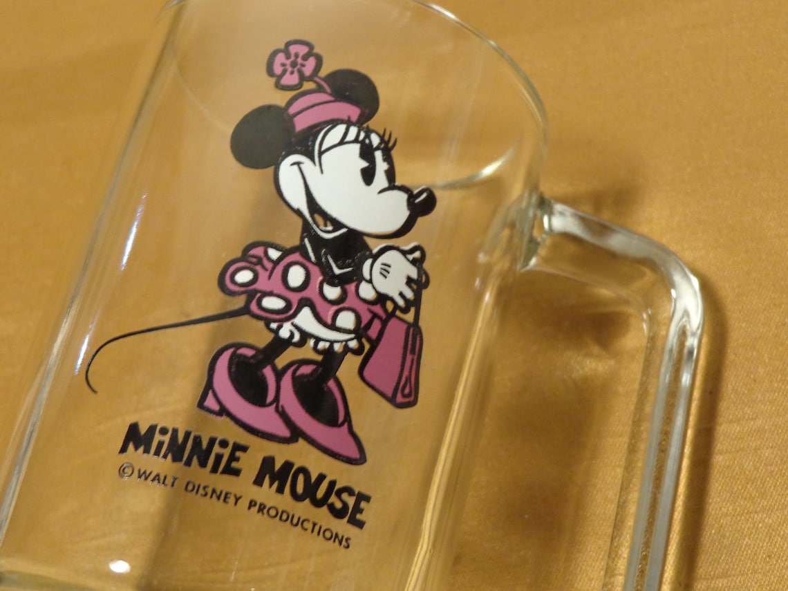 Vintage Minnie Mouse Mug Disney Minnie Mouse Clear Mug | Etsy