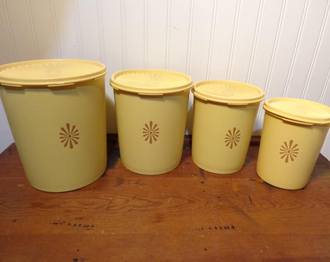 Tupperware Canister - Yellow Canister Set From Tupperware - Set of Four ...