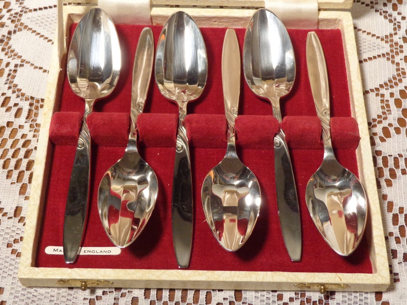 Silverplate Angora Spoons Dessert or Citrus Spoon Made in | Etsy