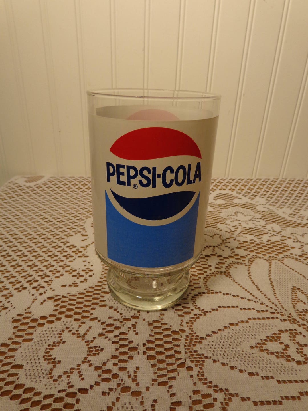 Vintage Pepsi-cola Glass 1 Liter Pepsi Glass 18-022 - Etsy