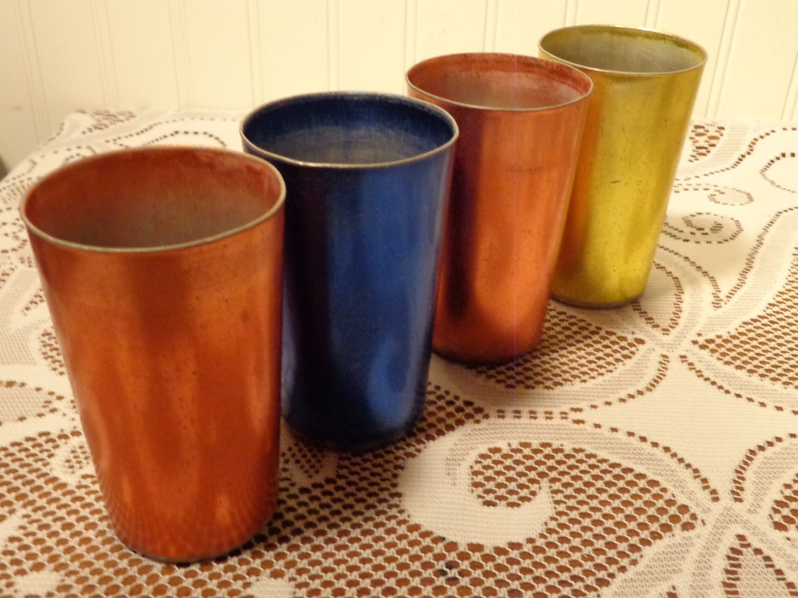Vintage Aluminum Tumblers by Bascal - Colored Aluminum Cups - 12-512 - Etsy