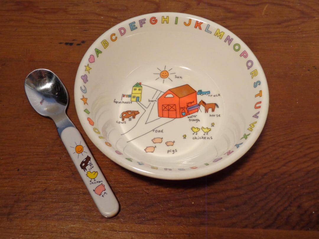 Alphabet Bowl and Spoon by Anacapa Children's Melmac Bowl With Matching ...