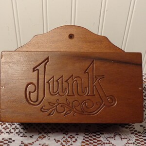 Vintage Wood Hanging Junk Box Carved Wood Junk Box 19-118 - Etsy