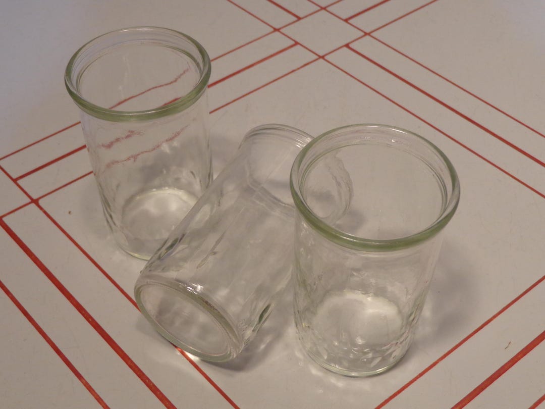 Vintage Jelly Jar Juice Glasses - Diamond Jam Jar Glasses - 18-005 - Etsy