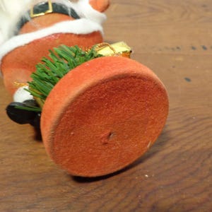 Vintage Dancing Flocked Santa - Small Dancing Santa on Pedestal - 20 ...