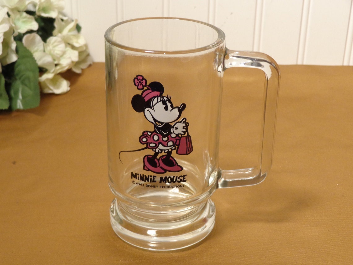 Vintage Minnie Mouse Mug Disney Minnie Mouse Clear Mug | Etsy