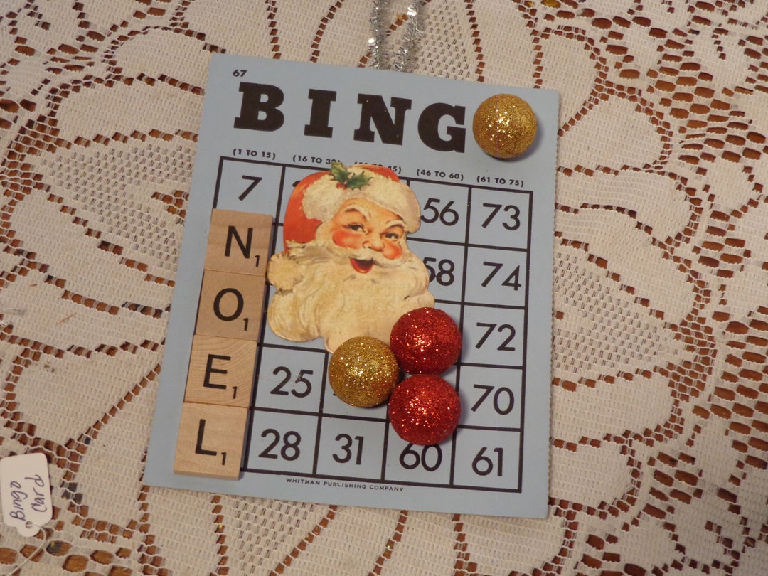 Bingo Card Ornament or Sign Vintage Bingo Card Art Whitman Publishing ...