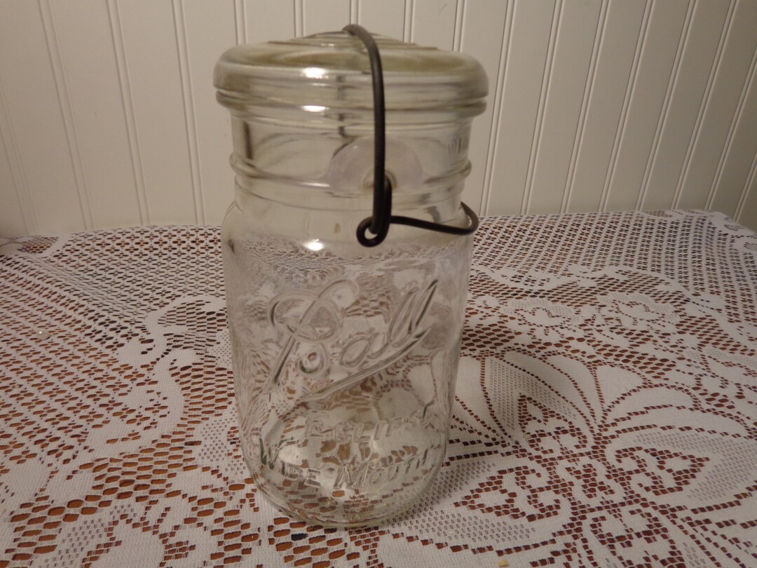 Ball Jar Eclipse Wide Mouth With Glass Lid and Bale 14 14-1408 - Etsy