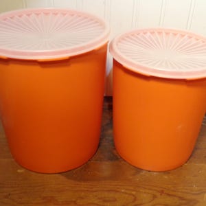 Tupperware Orange Canister Set Four 4 Piece Orange Tupperware ...