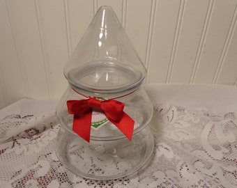 Glass Christmas Tree Jar | Etsy