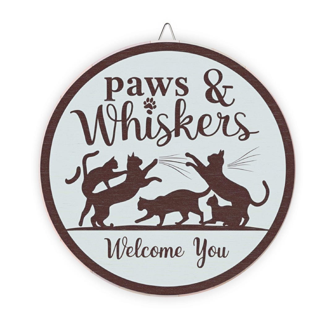 Rustic Pet Welcome Sign | Cute Cat Dog Decor | Home Wall Art, Animal ...