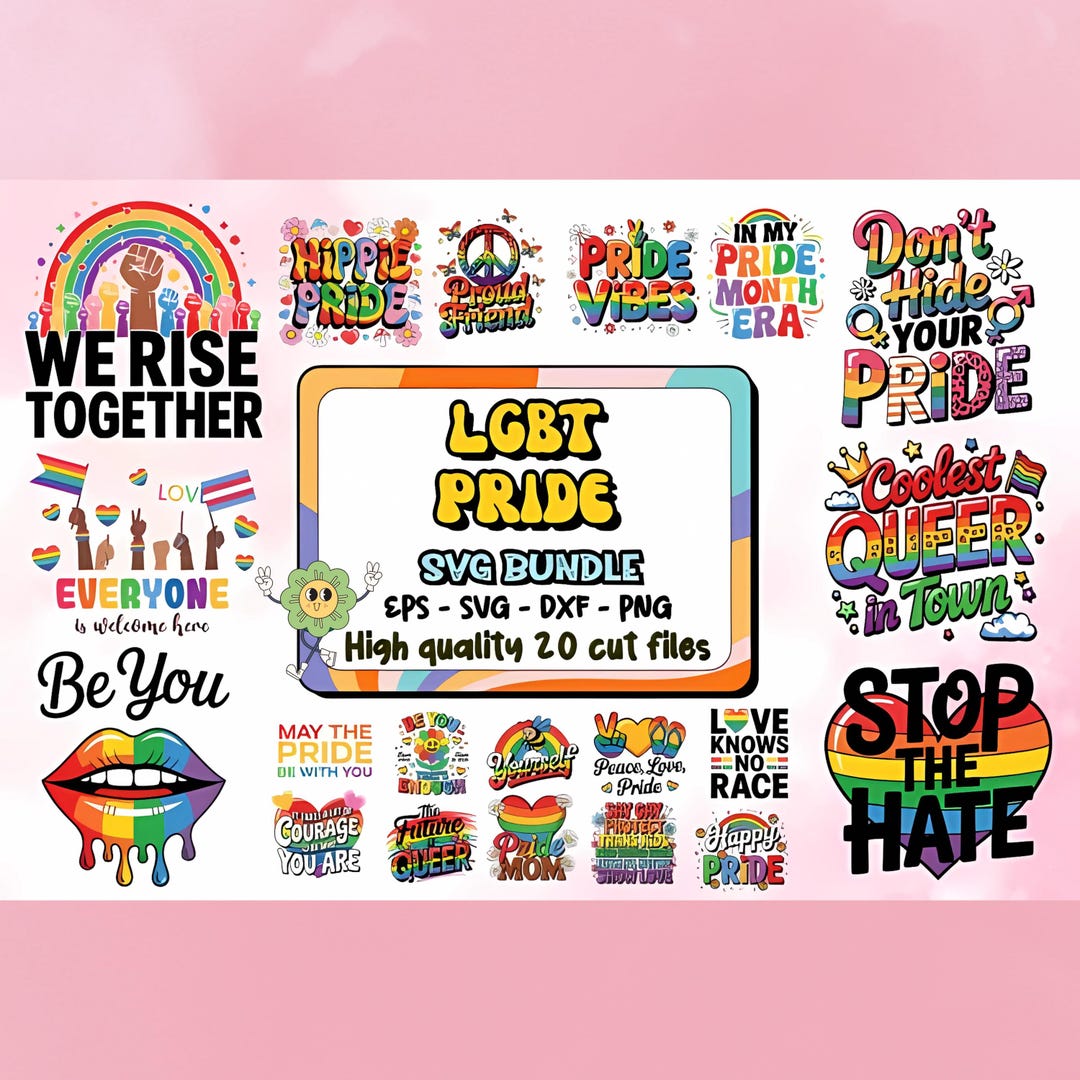 20+ Pride Month Bundle- LGBTQ+ Svg Bundle Download, Design, Gay Png ...