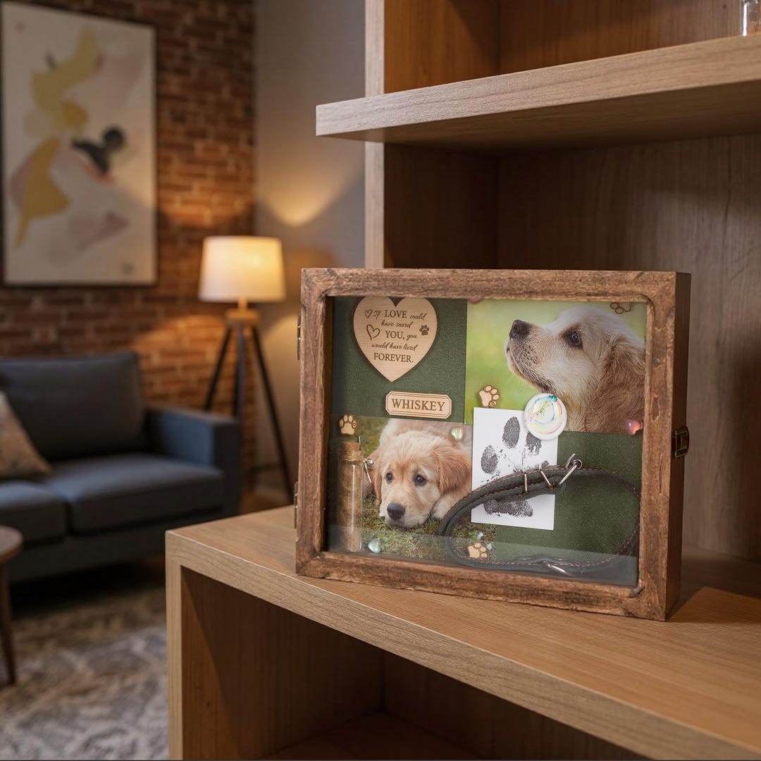 Personalized Pet Memorial Shadow Box, Dog or Cat Loss Keepsake - Etsy
