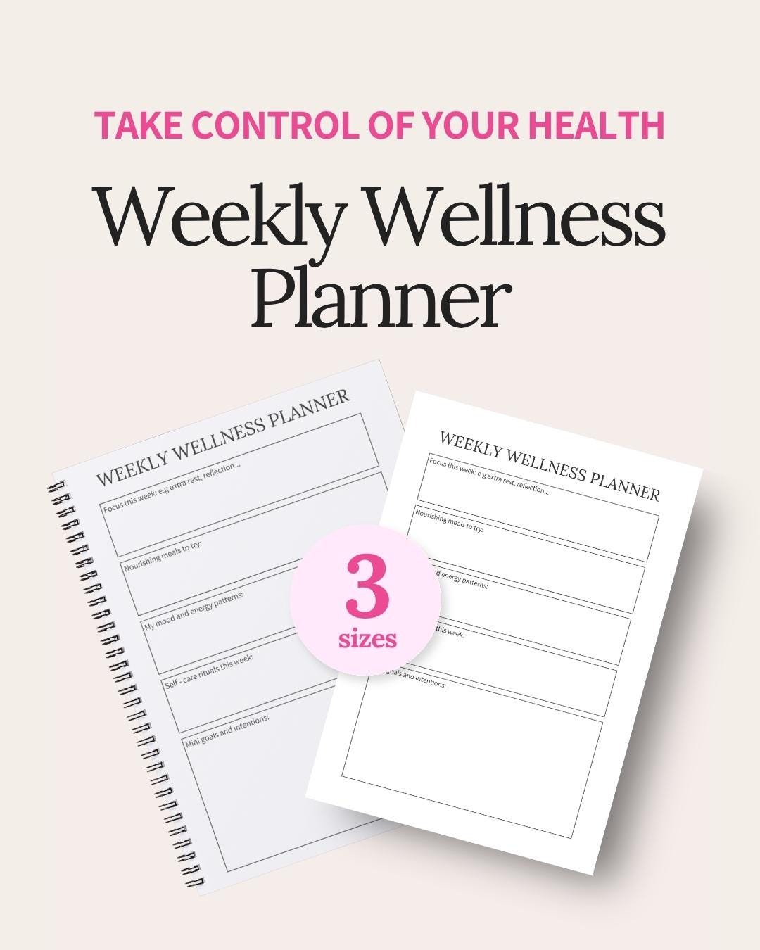 Weekly Wellness Planner Printable | Minimal Journal Printable ...