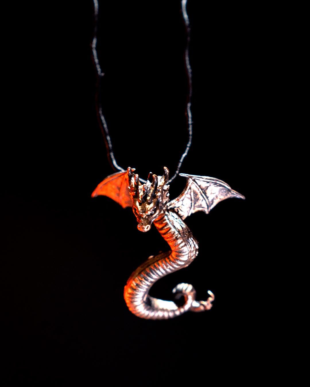 Mystic Dragon Pendant – Fantasy Necklace Gift | 3D Printed Dragon ...