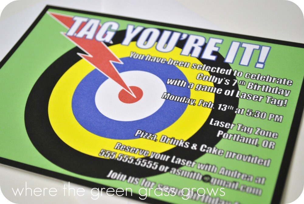 Laser Tag Flyer Invitations Printable