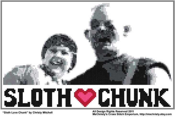 Sloth Love Chunk Goonies Cross Stitch Digital PDF Pattern - Etsy