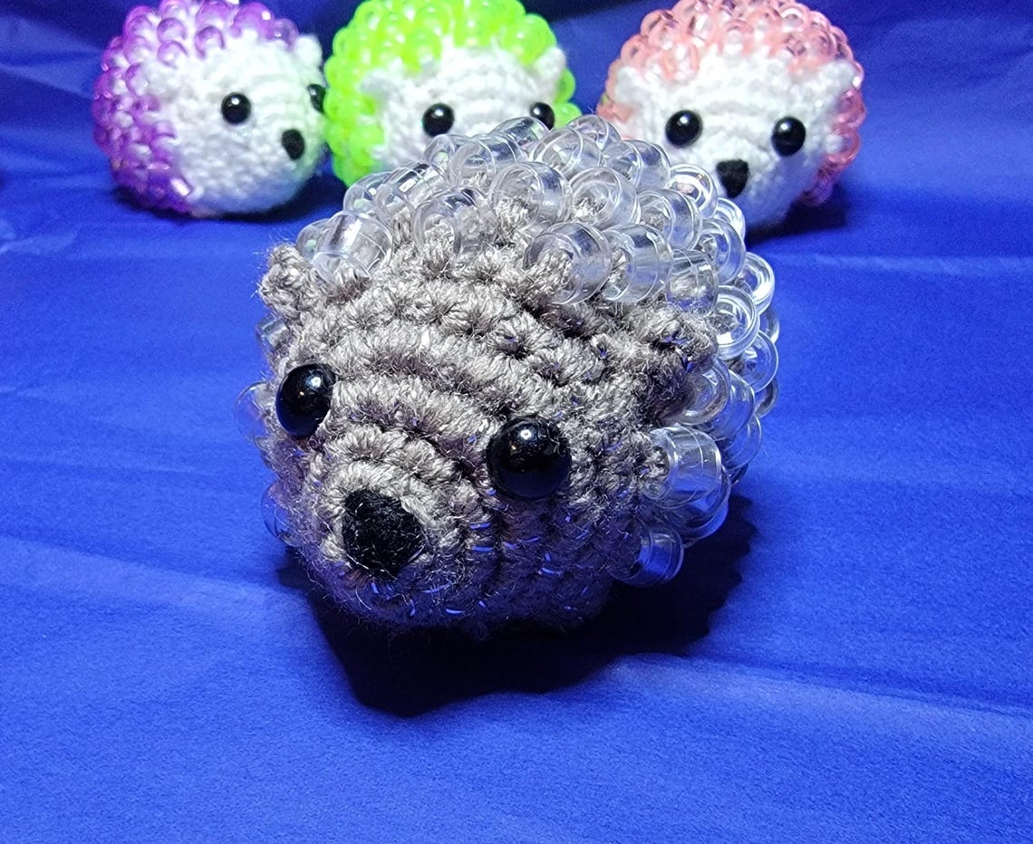 Handmade Beaded Weighted Hedgehog Fidget Toy for Anxiety, ADHD, Autism ...