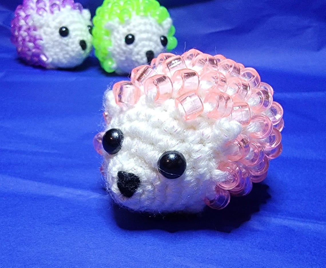 Handmade Beaded Weighted Hedgehog Fidget Toy for Anxiety, ADHD, Autism ...