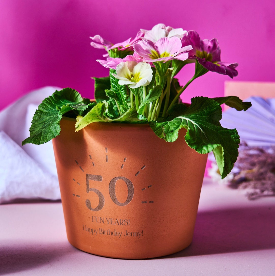 Milestone Birthday Personalised Terracotta Plant Pot, Personalized ...