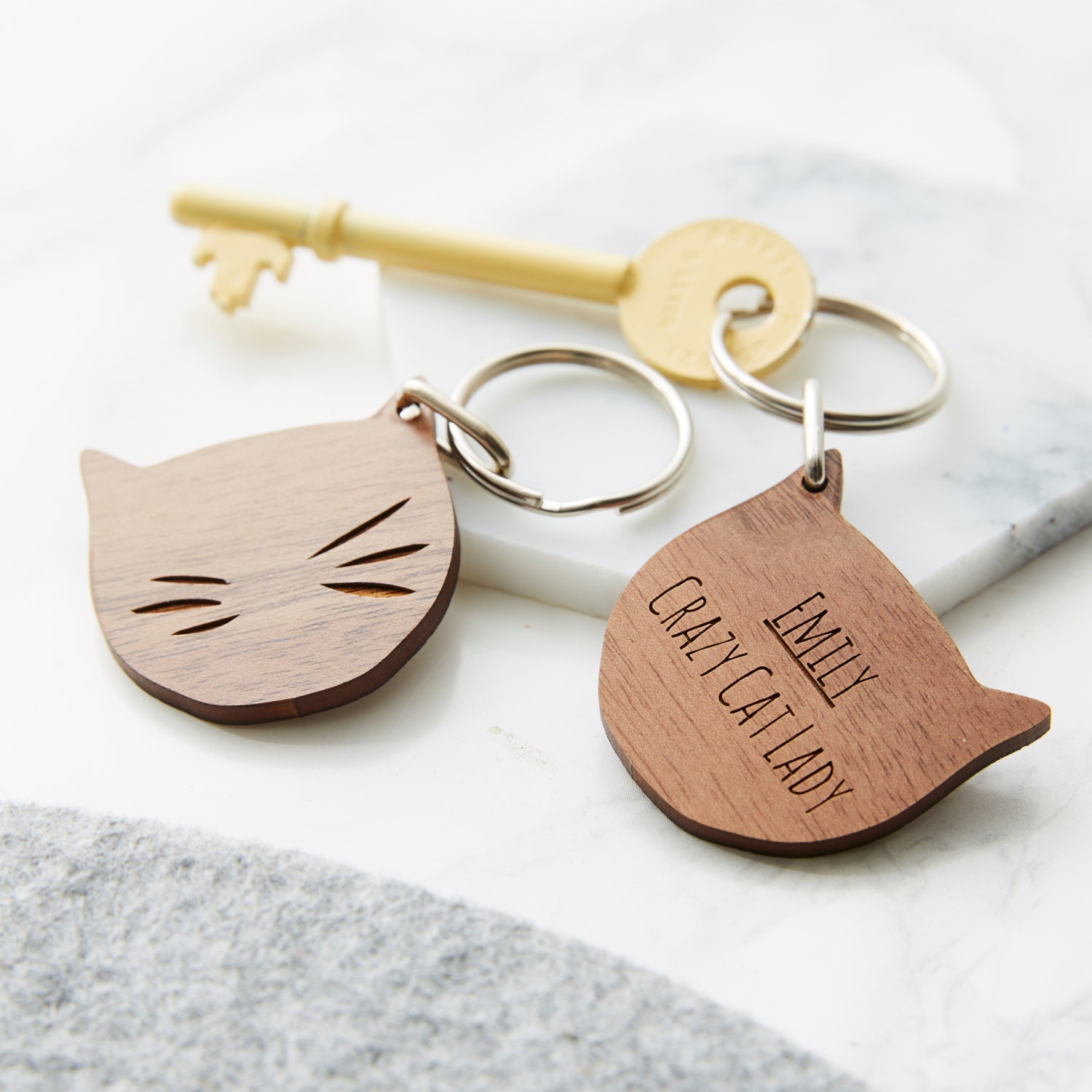 Personalised Cat Lady Keyring - Etsy