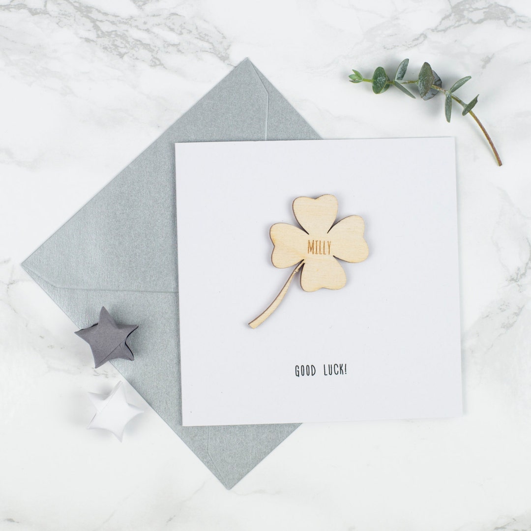 Personalised Good Luck Keepsake Card - Etsy