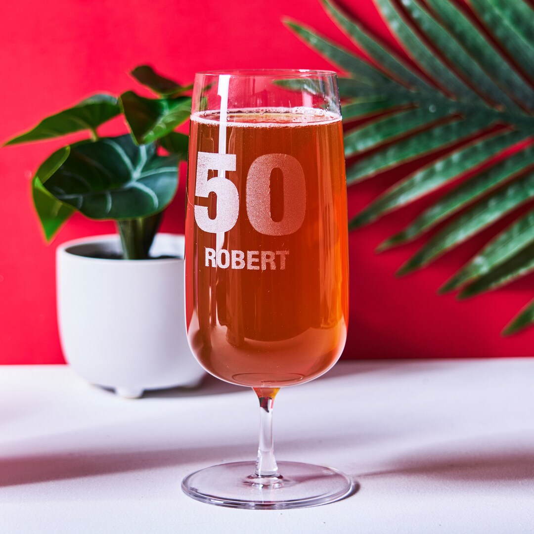 Milestone Birthday Craft Beer Glass - Etsy