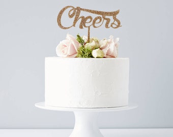 Rustic CHEERS Cake Topper Wooden Cake Topper Party Cake Topper - Etsy