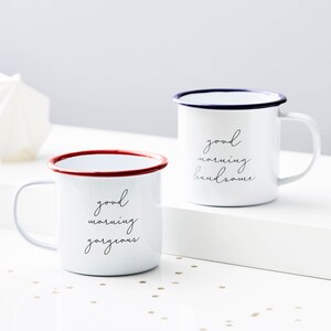 Personalised Message Enamel Mug - Etsy