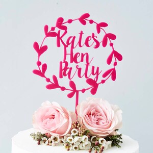 Personalised Floral Hen Party Cake Topper - Etsy