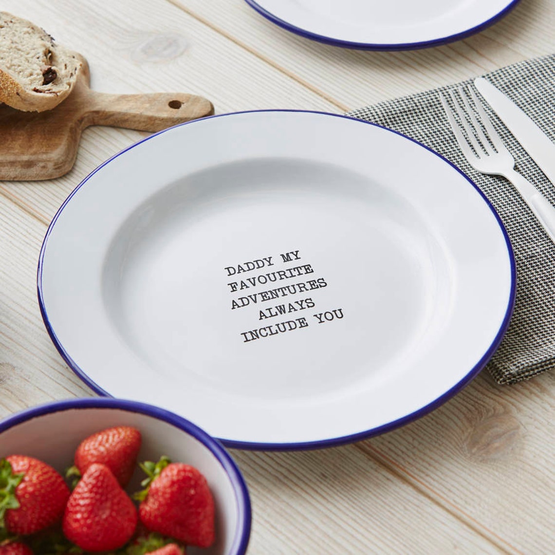 Personalised Enamel Plate | Custom Message Camping Dish for Dad ...